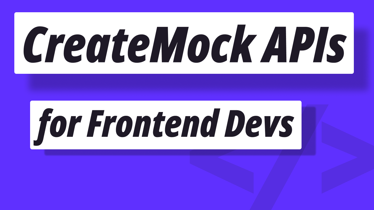 Create mock APIs for building frontend apps quickly without the backend ... Create mock APIs for building frontend apps quickly without the backend ...