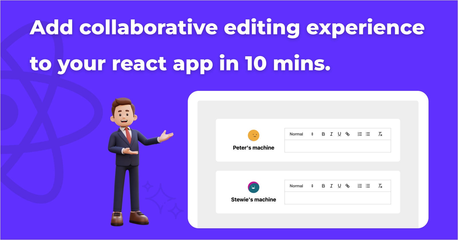 Add collaborative editing experience to your react app in 10 mins. | Sivanesh Shanmugam's Blog